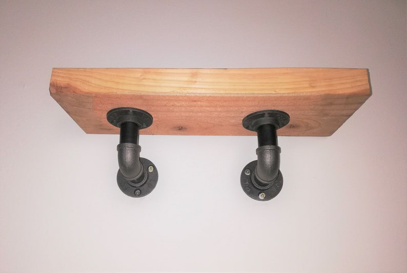 2 Rustic Industrial Floating Shelves Bracketspipe Shelf - Etsy
