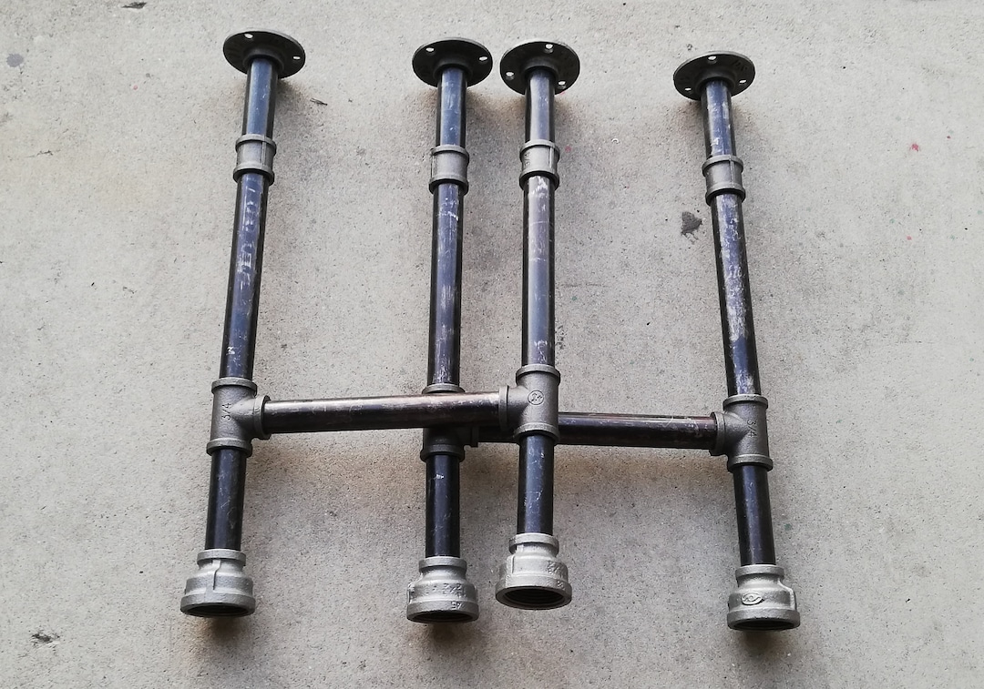 Rustic Black Iron Pipe Table Legs, Industrial DIY Furniture - Etsy