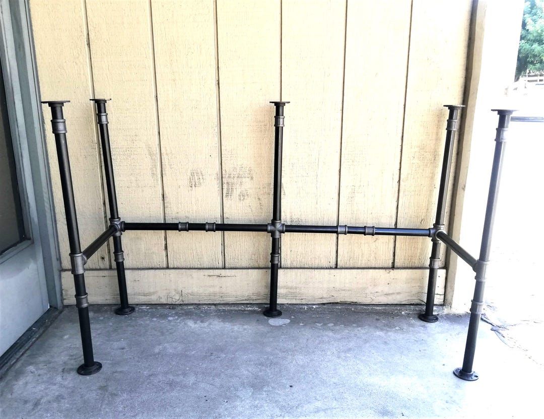 Black Iron Pipe Table Legs With Crossbar, Industrial DIY Style - Etsy