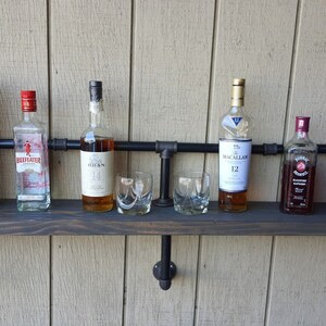Industrial Black Pipe Drink/bar With 3 Support Brackets,handmade Drinks ...