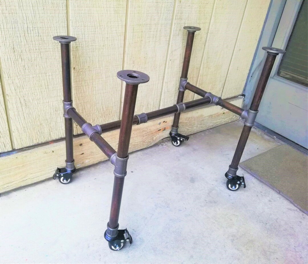 Vintage Table Legs With Crossbar and Wheels,vintage Dinning Table Legs ...