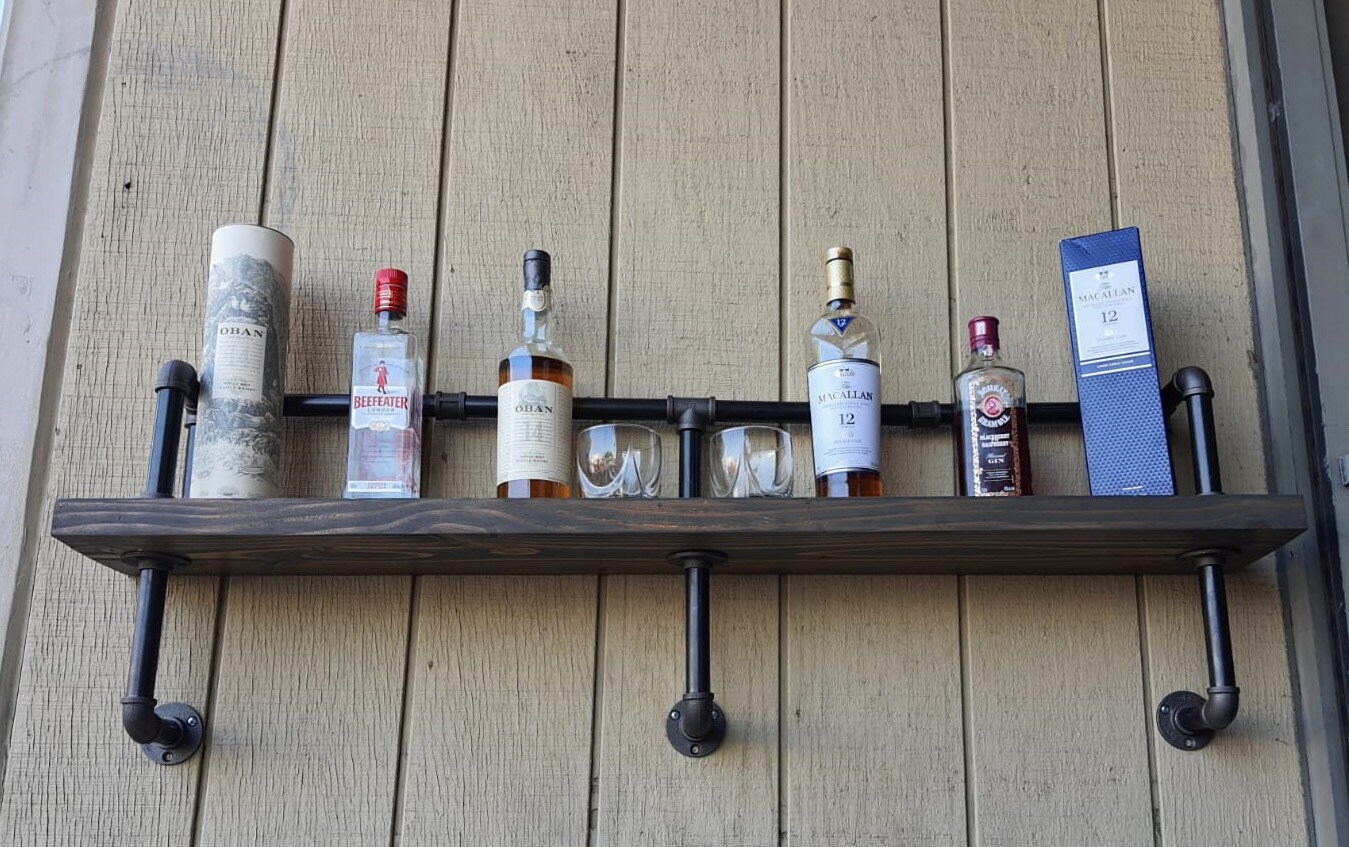 Industrial Black Pipe Drink/bar With 3 Support - Etsy