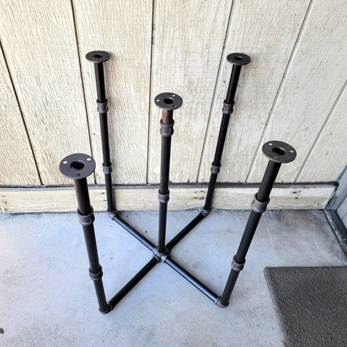 Black Tall Table Legs Industrial Iron Pipe Legspipe - Etsy