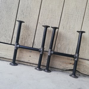 Black Industrial Pipe Table Legs,rustic Pipe Legs, Vintage Steel Table ...