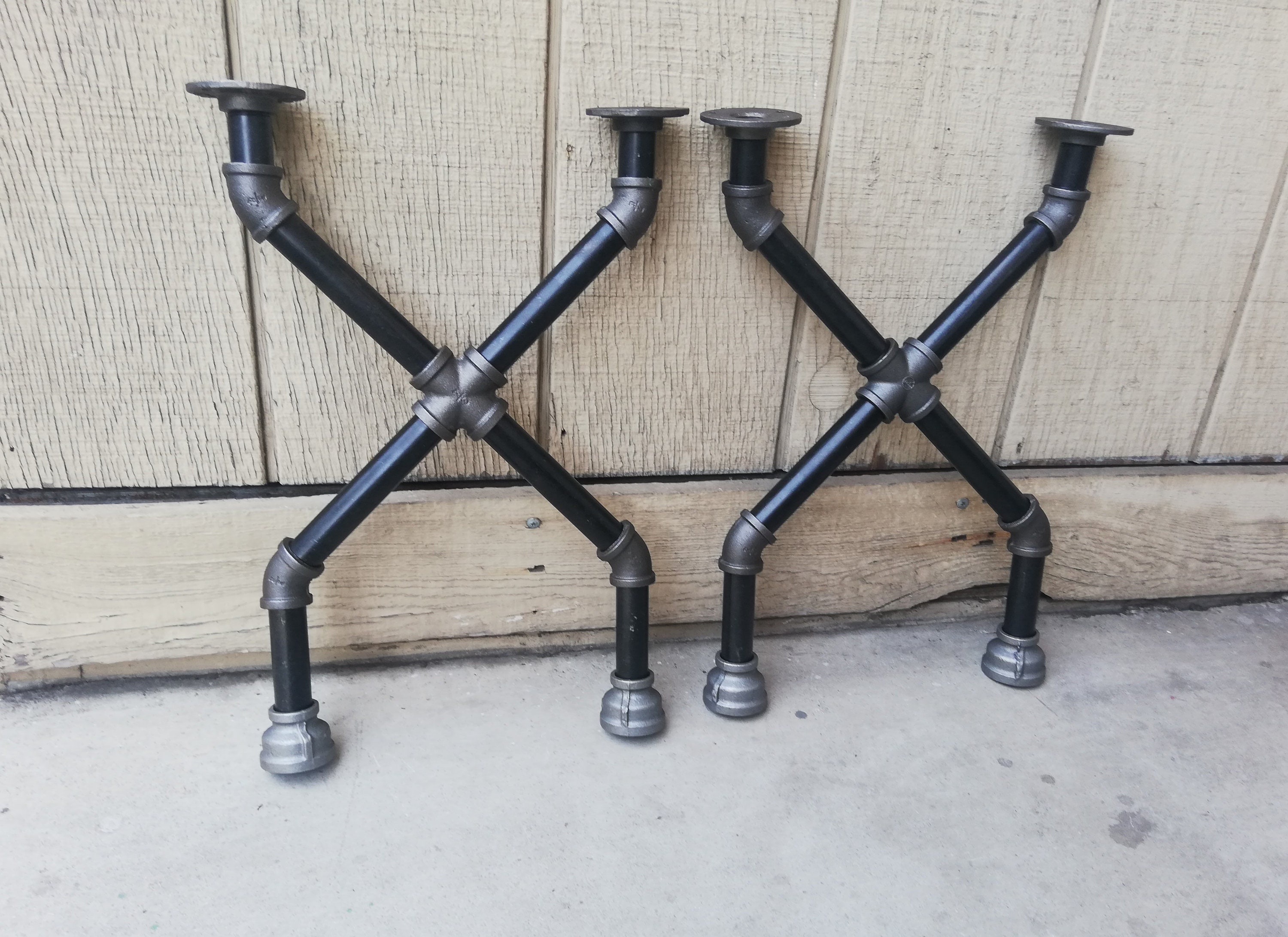 X Pipe Table Legs Rustic Design Industrial Pipe Legs | Etsy