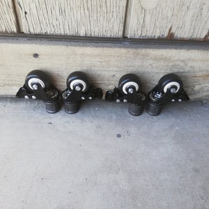 Set of 4 Wheels With a Diameter of 2" Designed for Pipes 1" With Swivel ...