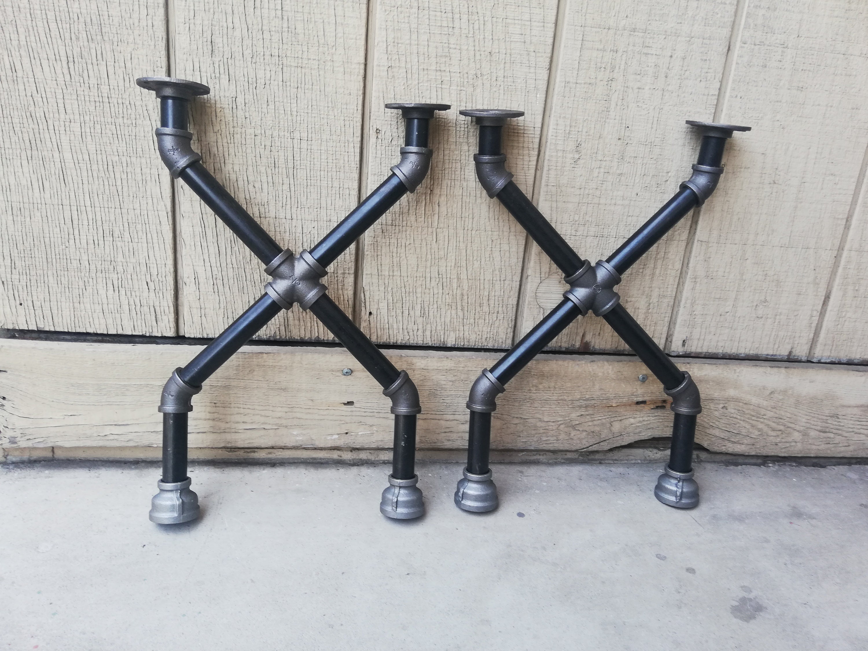 X Pipe Table Legs Rustic Design Industrial Pipe Legs | Etsy