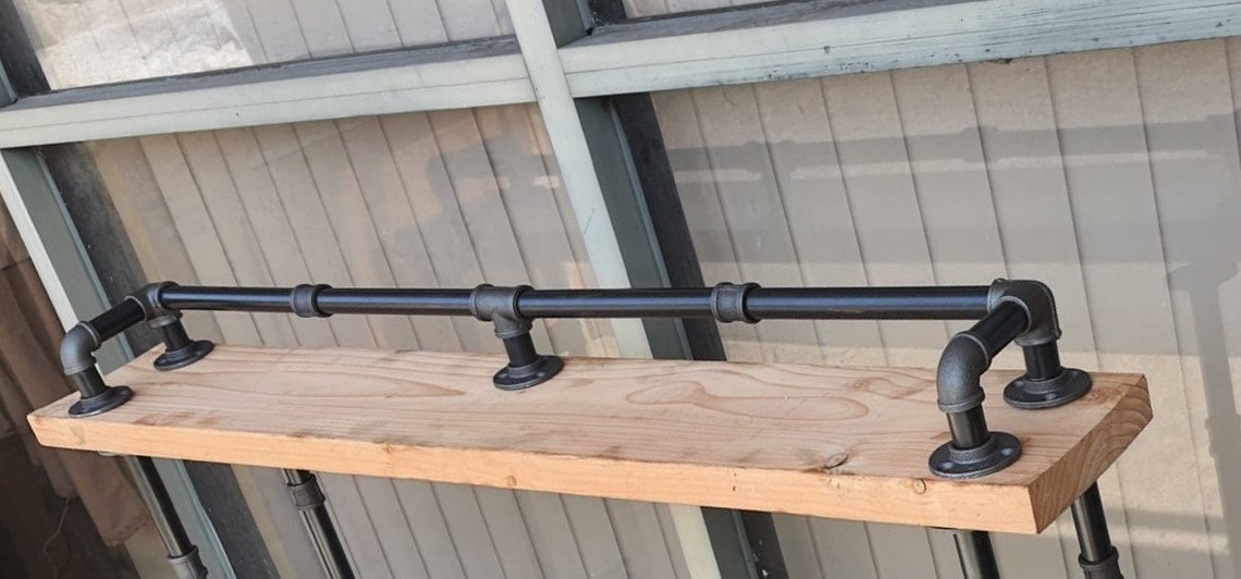 Industrial Black Pipe Drink/bar Rail With Support Brackets - Etsy