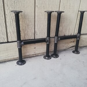 Black Industrial Pipe Table Legs,rustic Pipe Legs, Vintage Steel Table ...