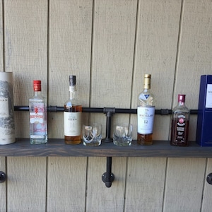 Industrial Black Pipe Drink/bar With 3 Support Brackets,handmade Drinks ...