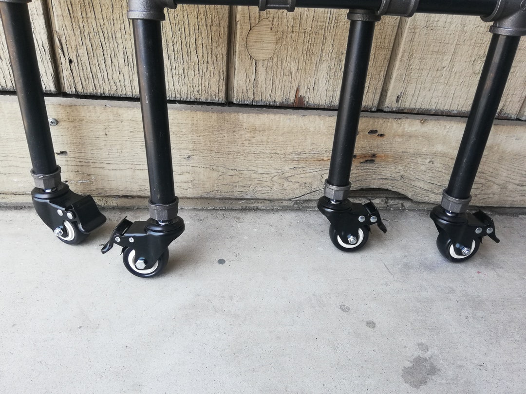 Legs With Wheels and 4 Brakes,rustic Table Legs With Wheels and Locking ...