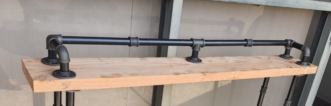 Industrial Black Pipe Drink/bar Rail With Support Brackets - Etsy