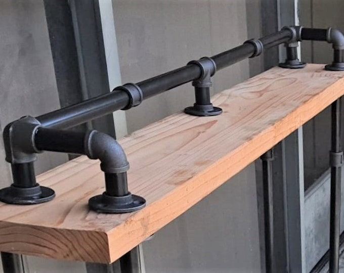 Industrial Black Pipe Drink/bar Rail With Support Brackets - Etsy