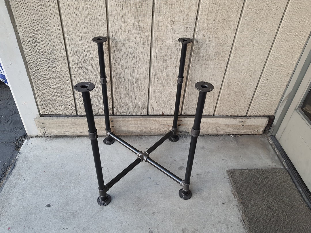 Dining Table Support,industrial Urban Pipe Legs,black Iron Pipe Table ...