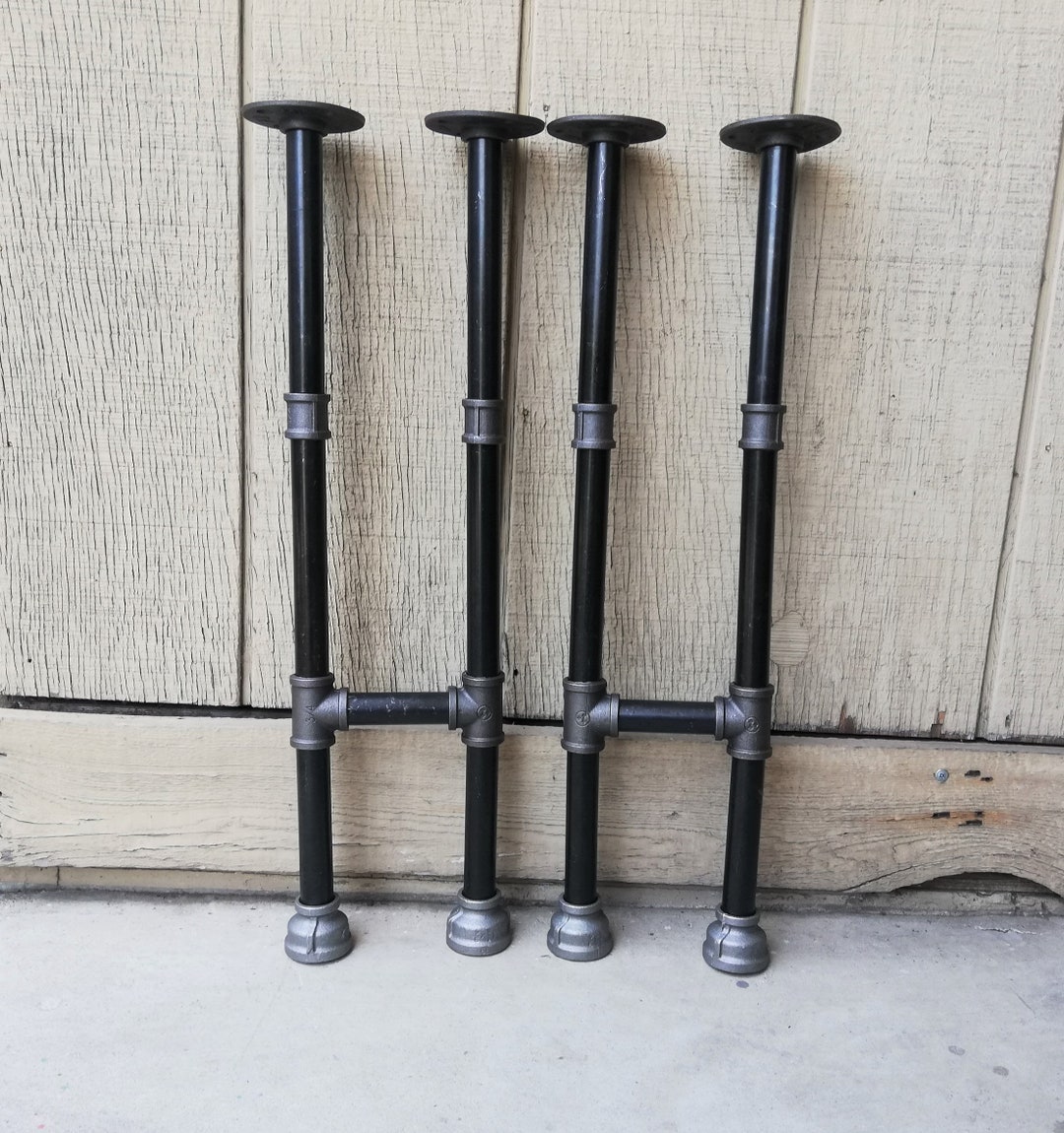 Industrial Pipe Decor Table Legs, Industrial Steel Black Iron Legs ...