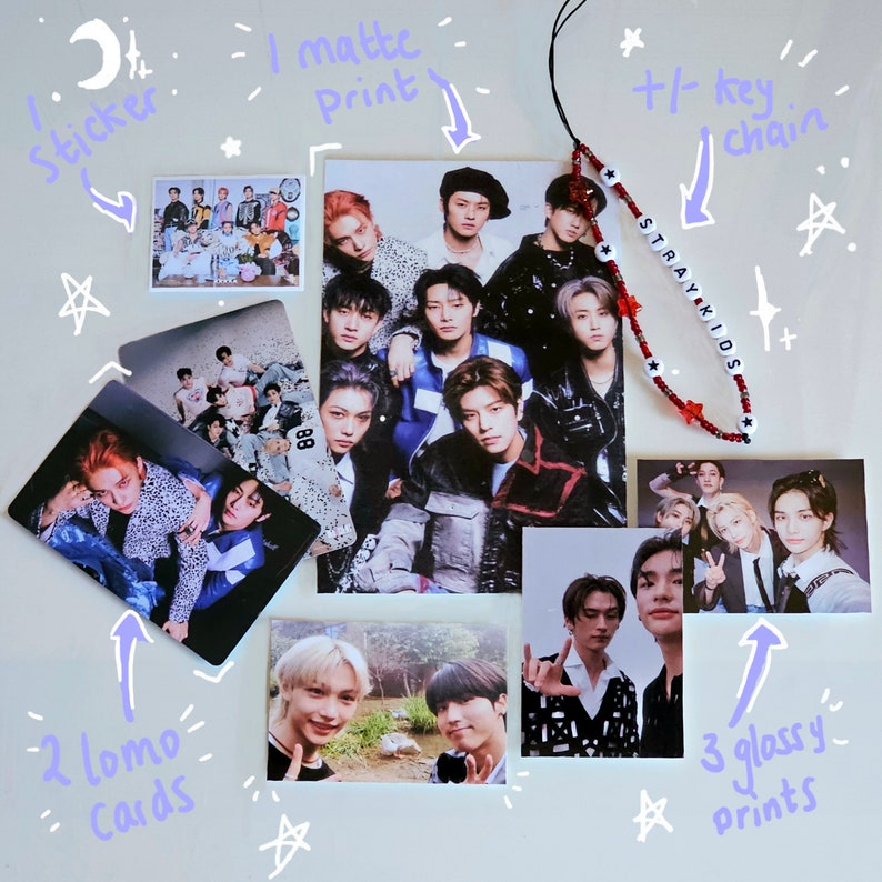 Stray Kids Photo Pack Kpop Merch Photocards Keychain Skz Kpop - Etsy