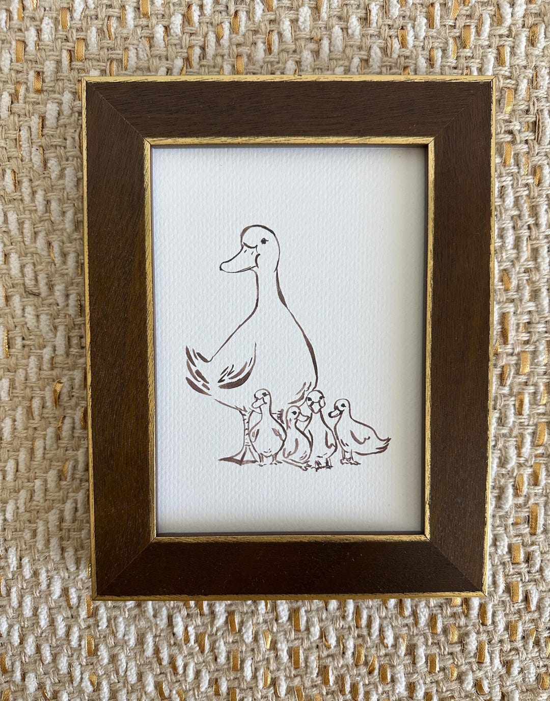 Mama Duck and Duckling Sketch Print, Duck Sketch Art Print, Unframed ...