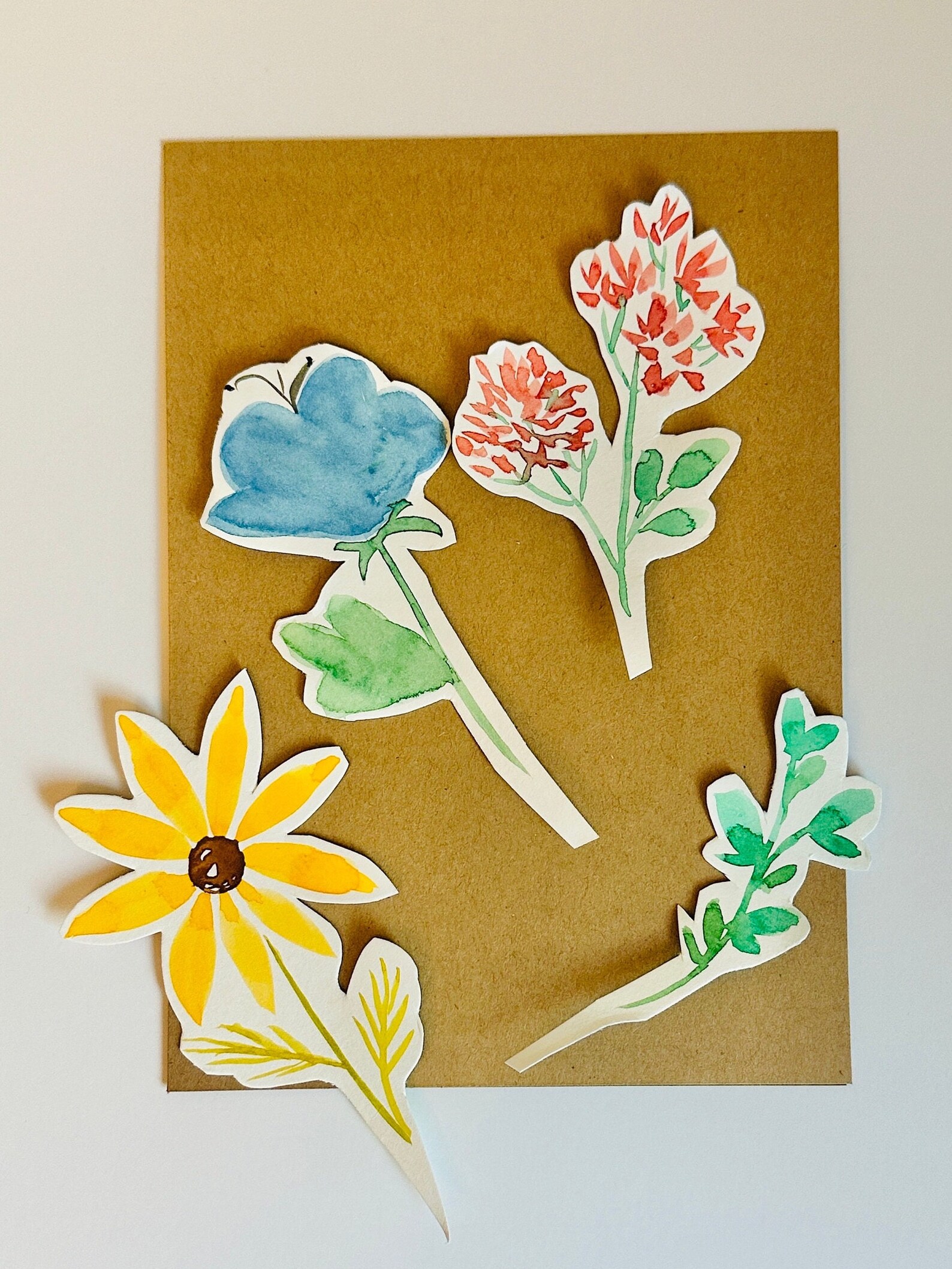 Original Watercolor Flowers Cut Outs, Handpainted, Perfect for ...