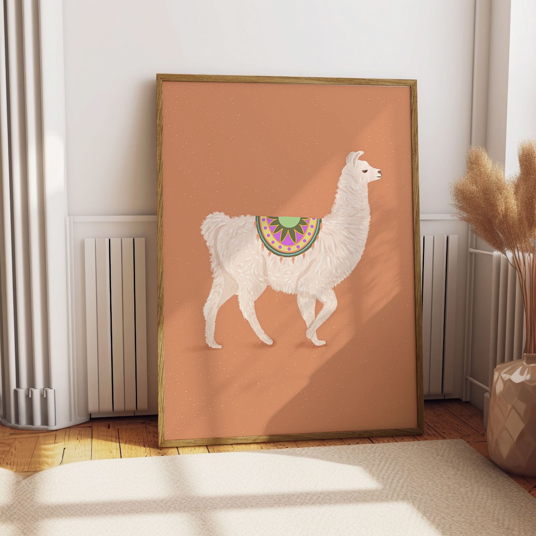 Llama Art Print, Nursery Wall Art, Girl Nursery Decor, Llama Decor ...