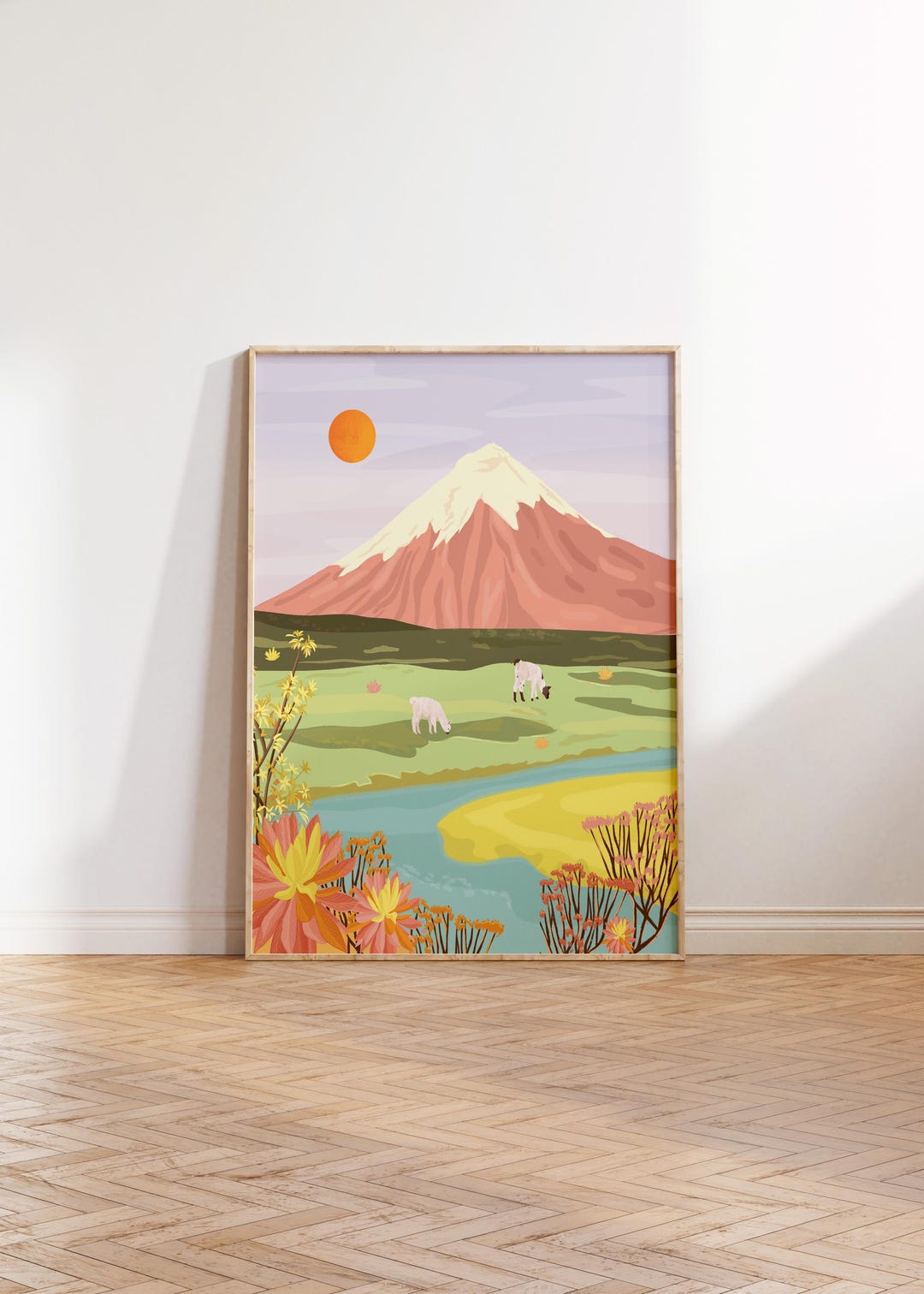 Cotopaxi Volcano Art Print: Ecuador Travel Poster, Andean Illustration ...