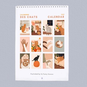 2024 Cat Calendar, Cat Wall Calendar, Gift for Her, 2024 Illustrated ...