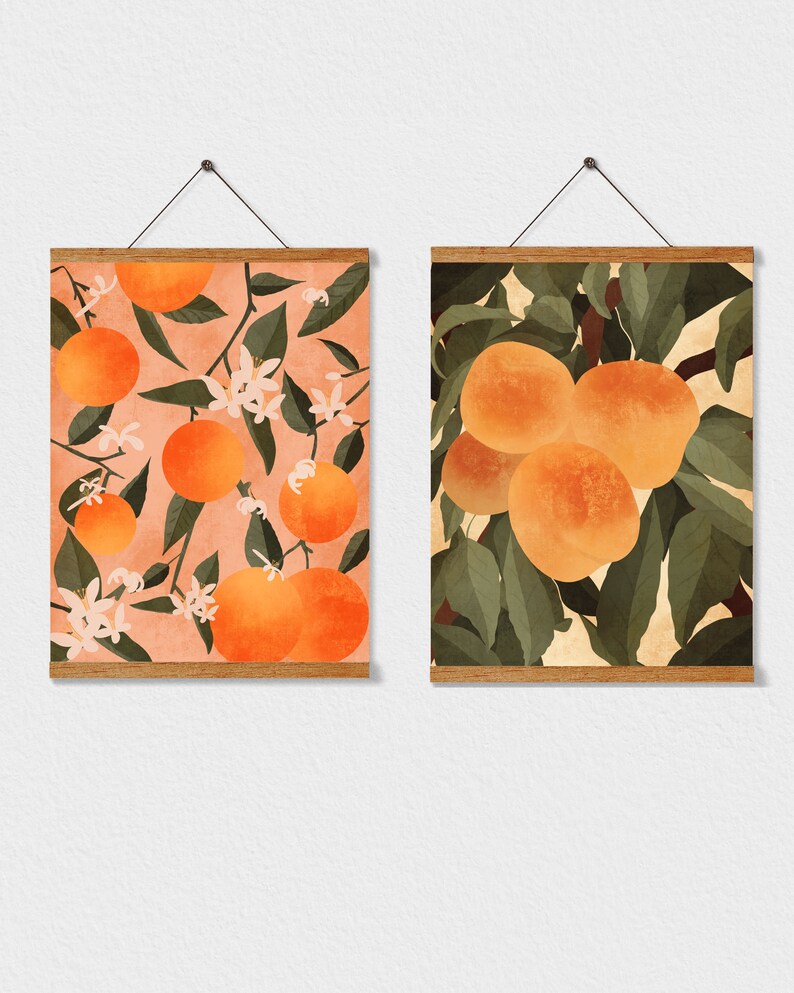 Set of 2 Citrus Botanical Prints Fruit Art Print Citrus Art - Etsy