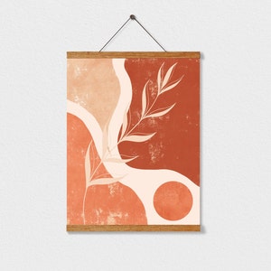 Abstract Terracotta Poster, Mid Century Modern Wall Art, Minimalist ...