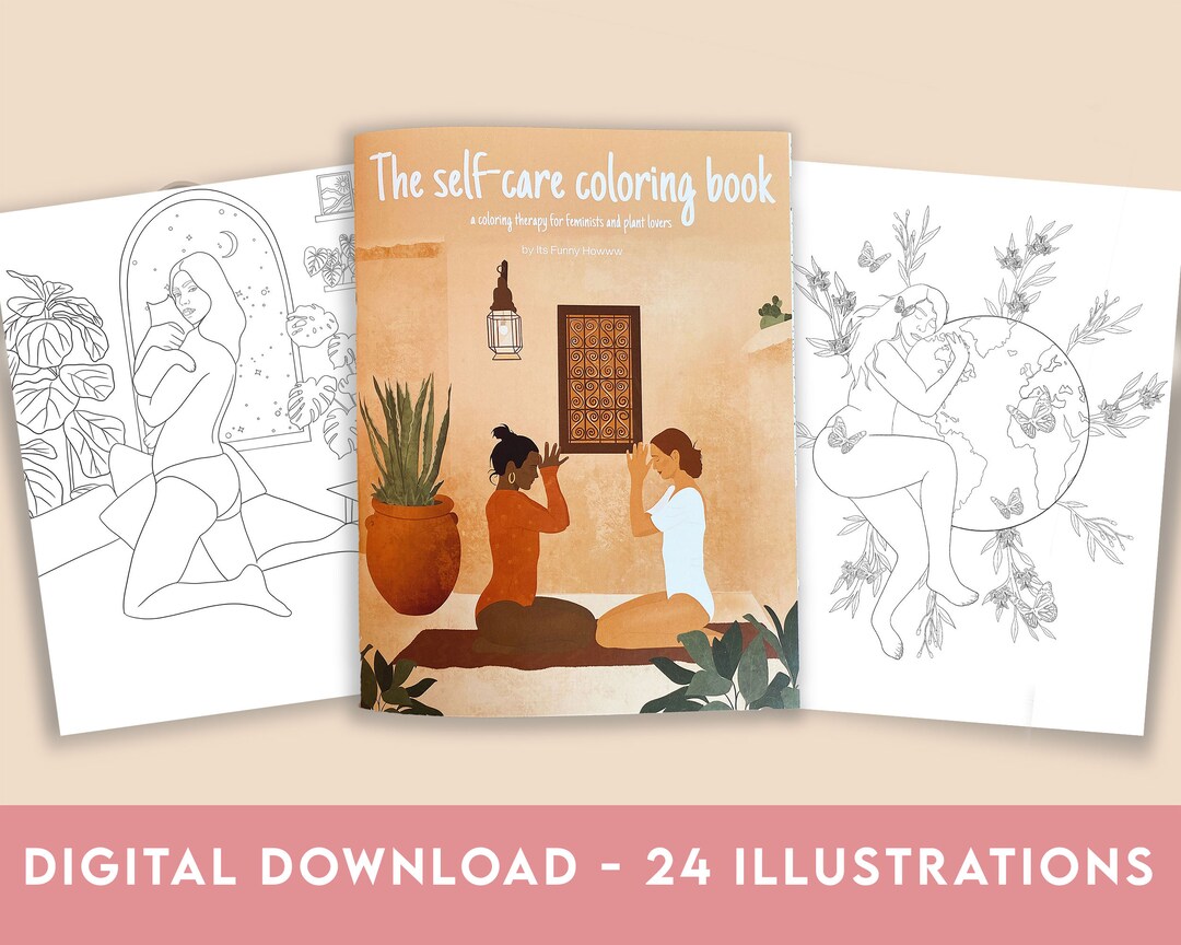 Coloring Book for Self Care, Adult Coloring Book, Boho Coloring Book ...