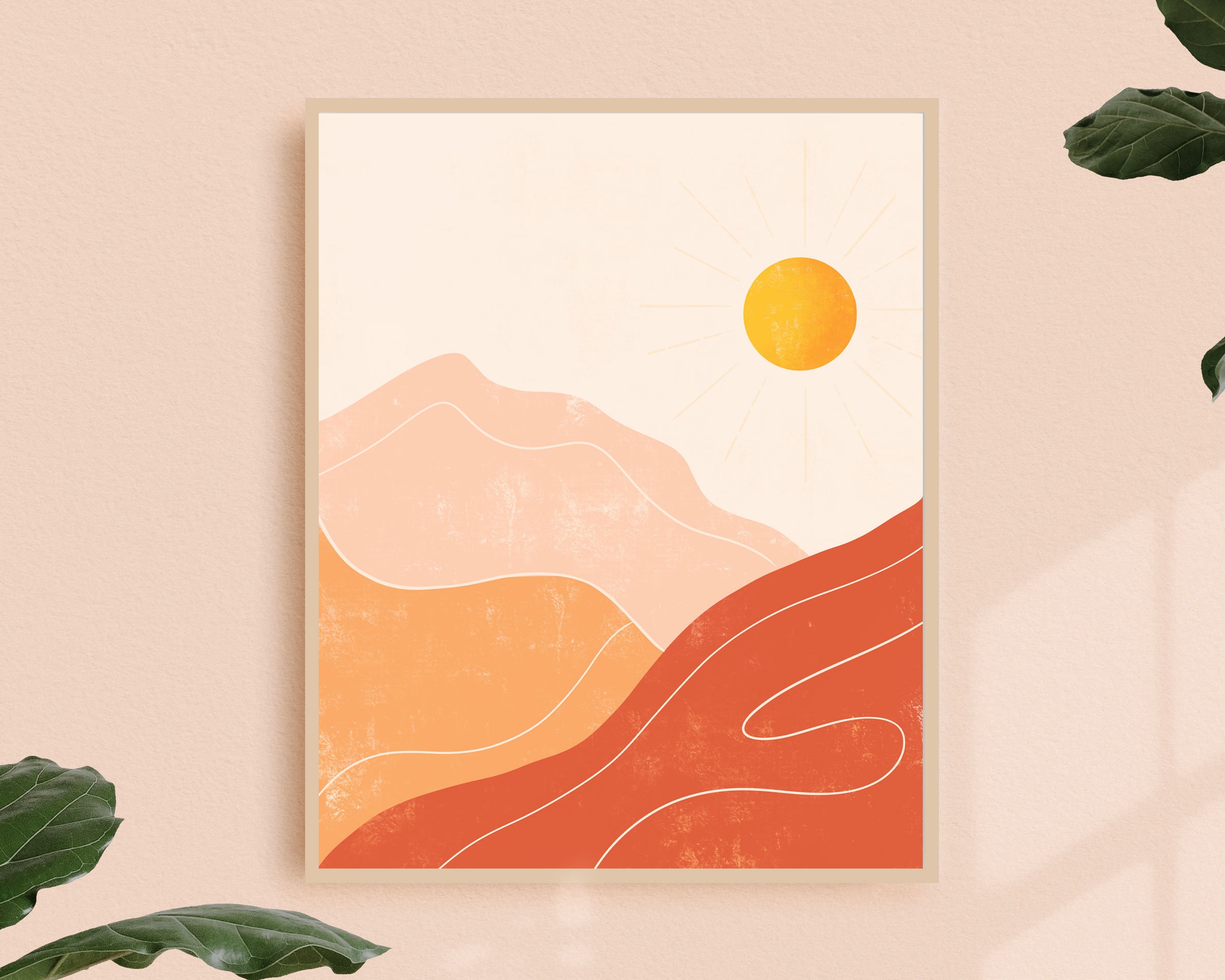 Abstract Mountain Art Print Framed Wall Art Mountain | Etsy
