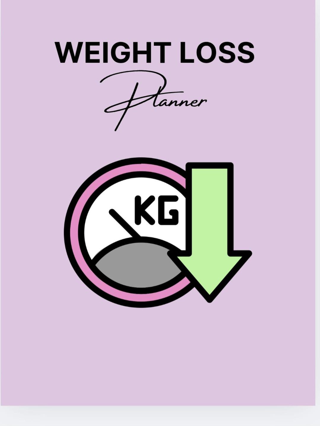 Printable Weight Loss Planner Fitness Journal Diet and Exercise Tracker ...