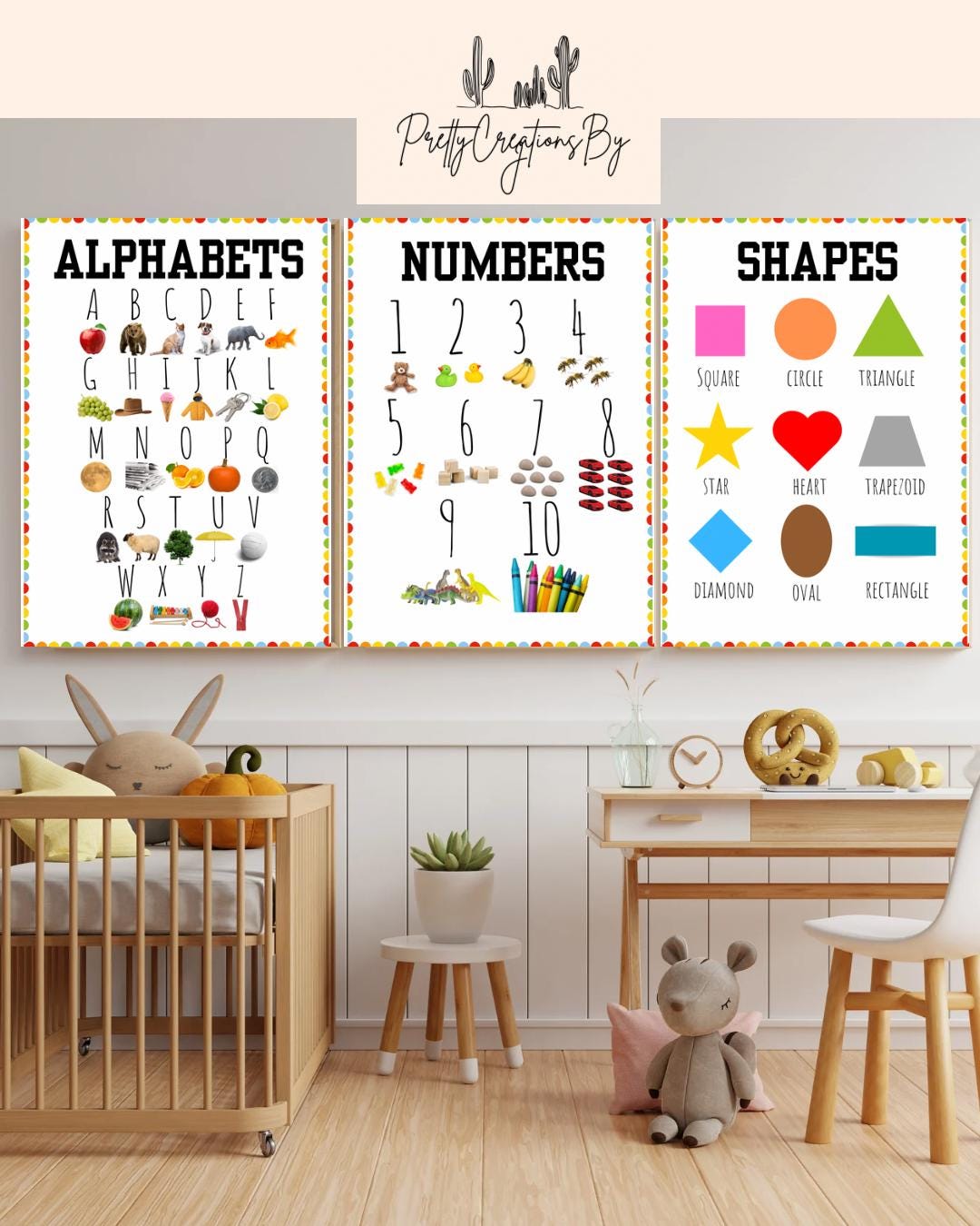 Alphabet, Colors, Shapes Poster Bundle - Etsy