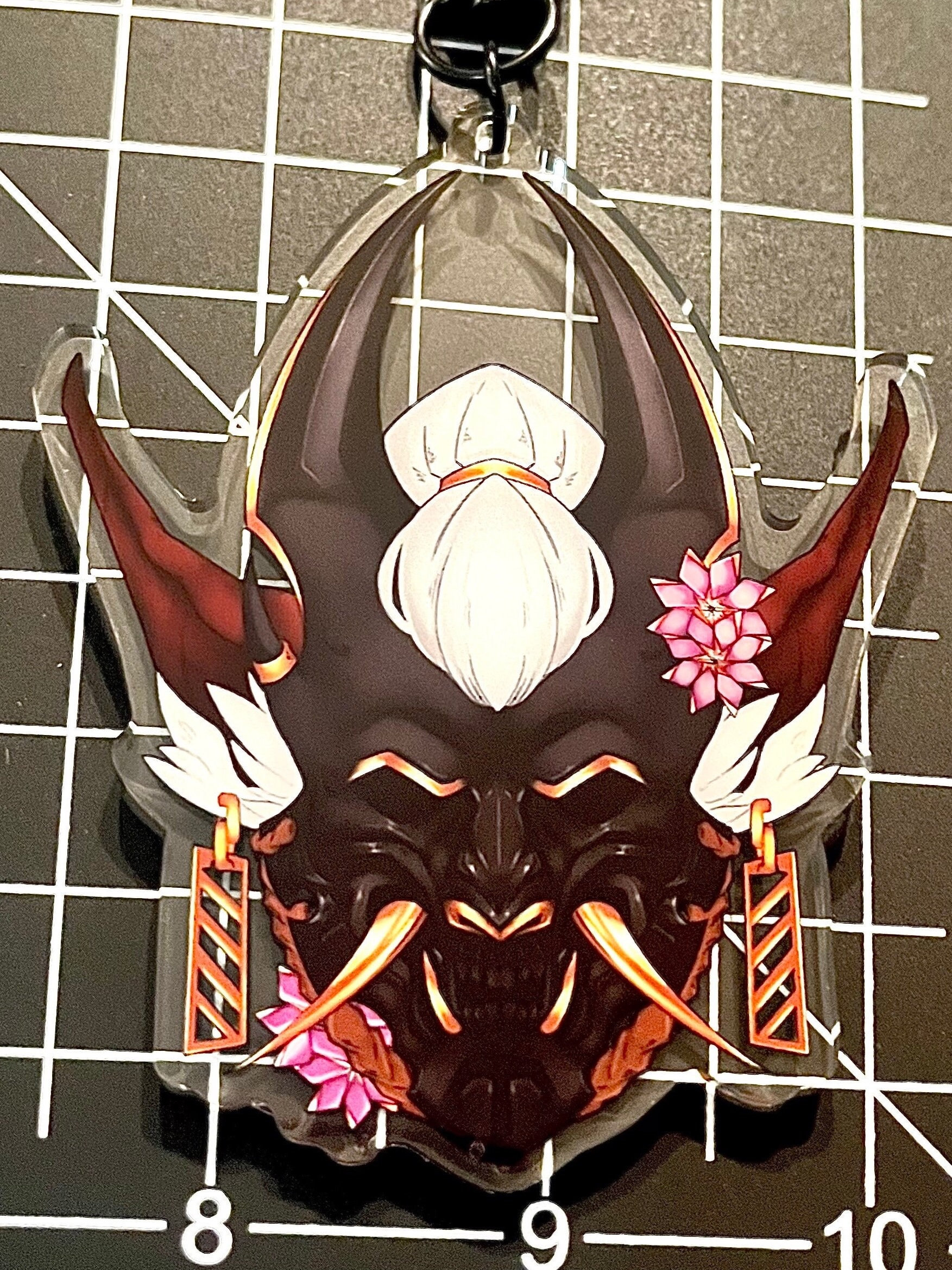 Double Sided Cyberpunk Oni Mask Charms - Etsy