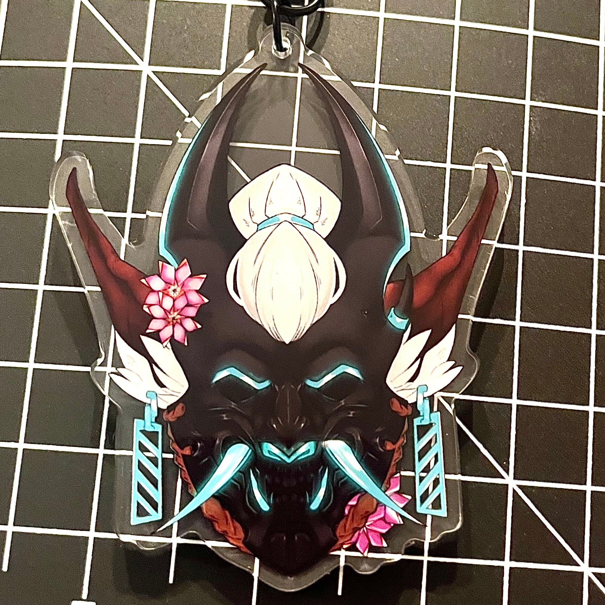 Double Sided Cyberpunk Oni Mask Charms - Etsy