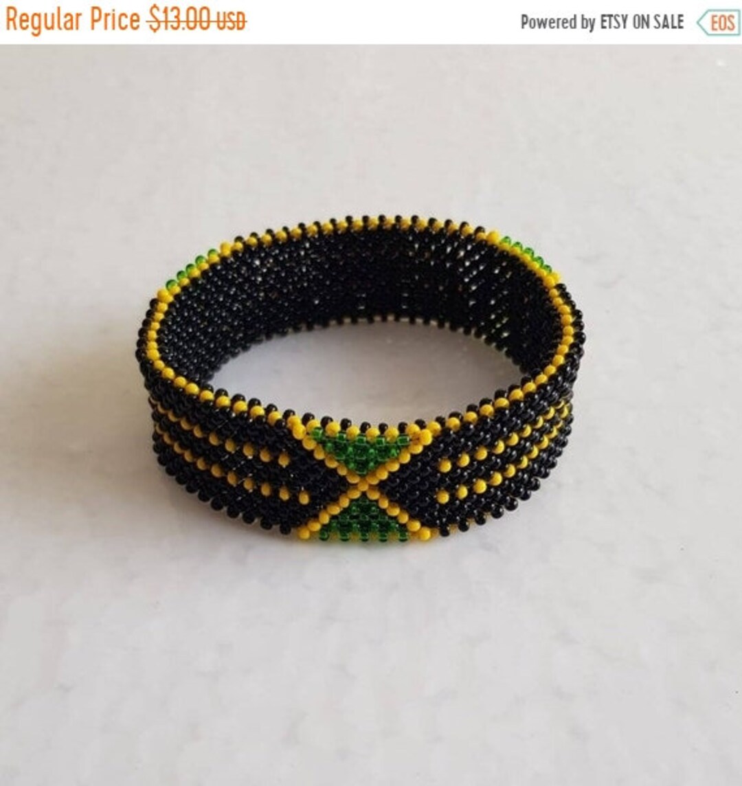 Jamaican Flag Bracelet, Customized Bracelet, Personalized Bracelet ...