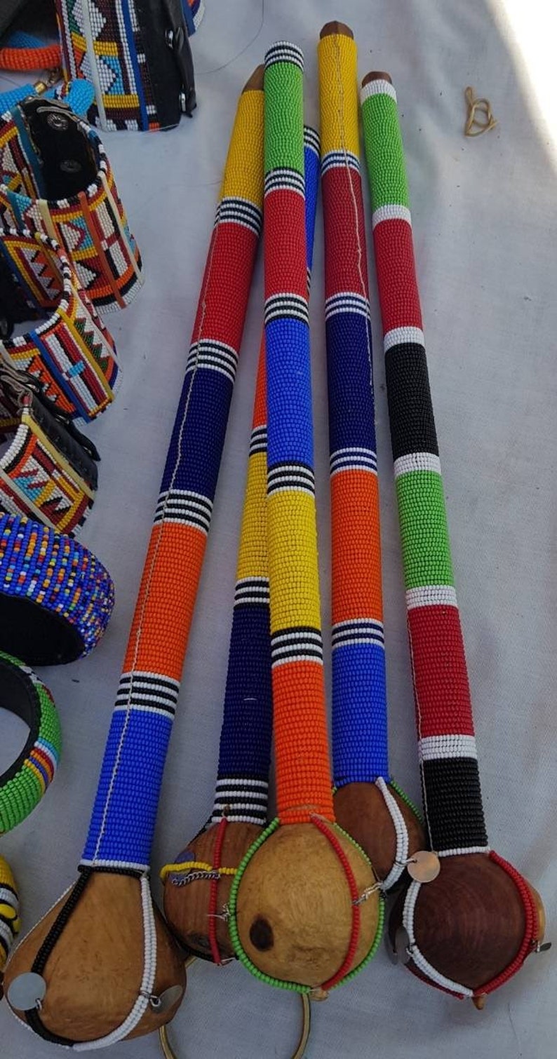 Assorted Maasai Rungus, Beaded Maasai Walking Stick, Maasai Rungu - Etsy