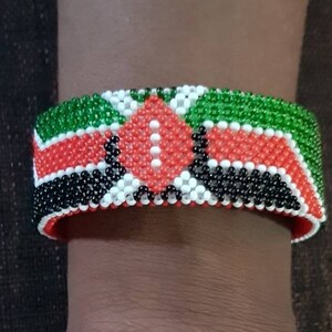 Kenyan Flag Bracelet, Personalized Beaded Bracelet, Customized Bracelet ...