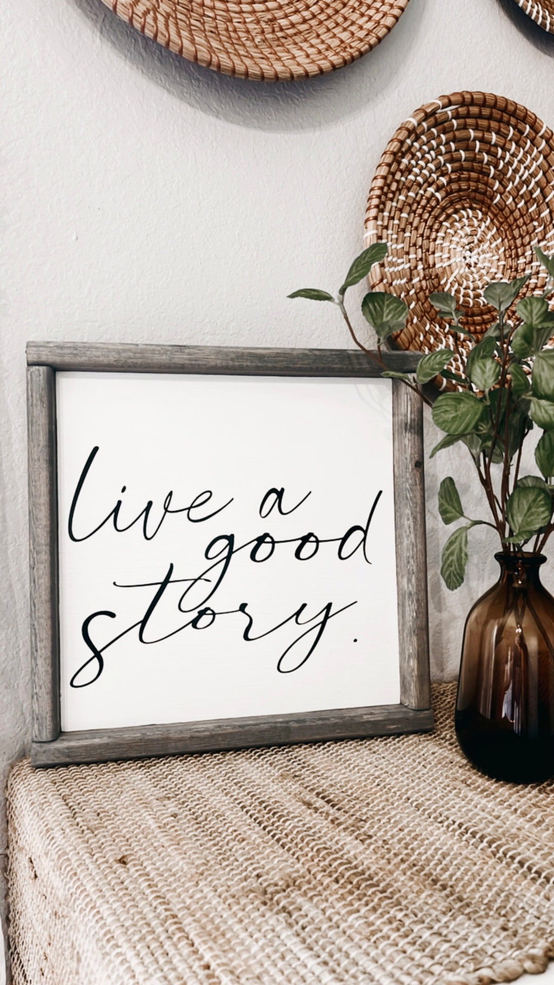 Live A Good Story - Farmhouse Wood Sign - Daily Reminders - Life Quotes ...