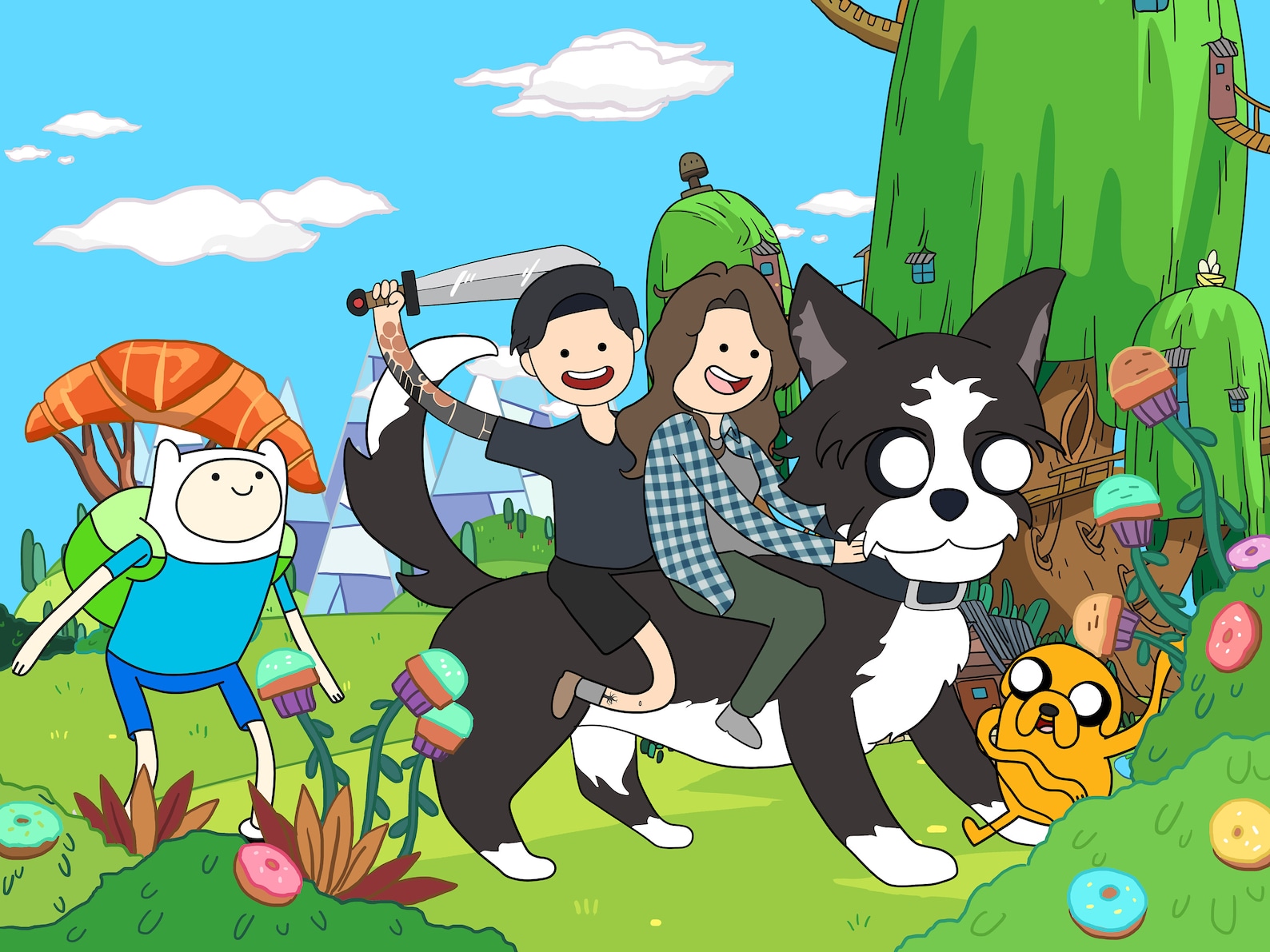 Adventure Time Cartoon Custom Portrait Illustration Couple - Etsy