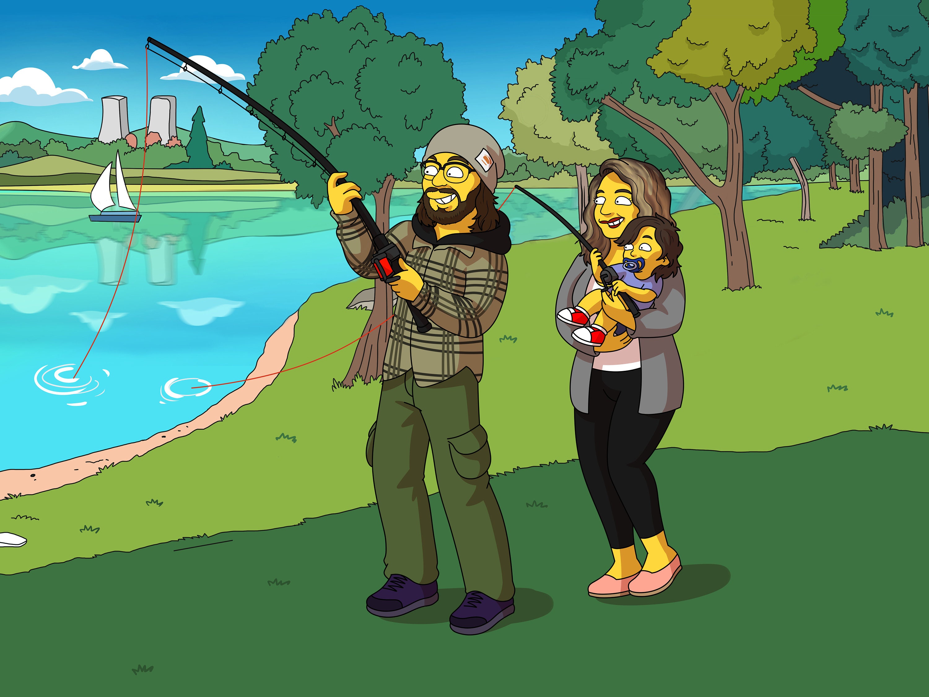 SALE! Yellow Custom Cartoon Portrait, Couple , Yellow Character Cartoon ...