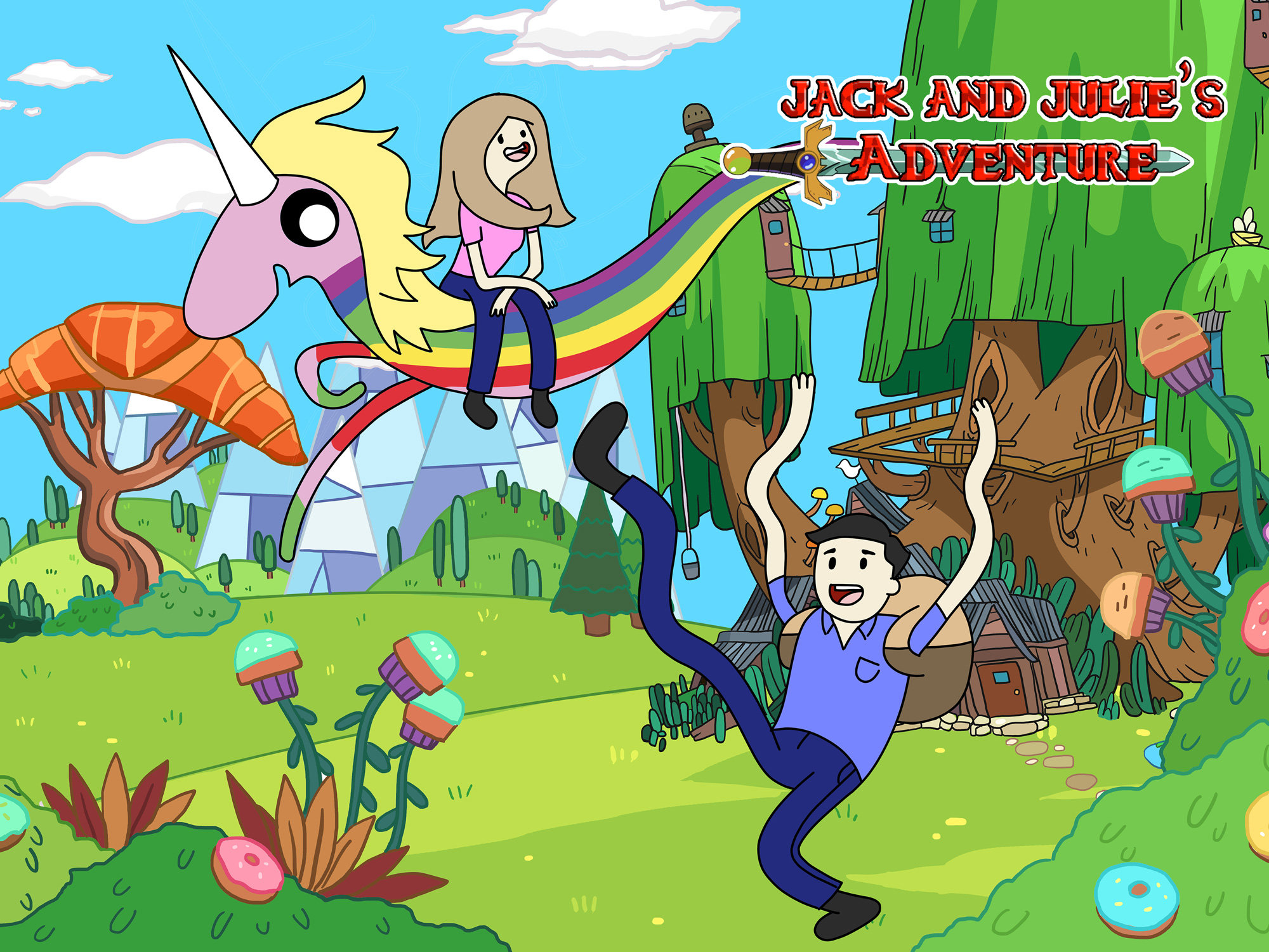 Adventure Time Cartoon Custom Portrait Illustration Couple - Etsy