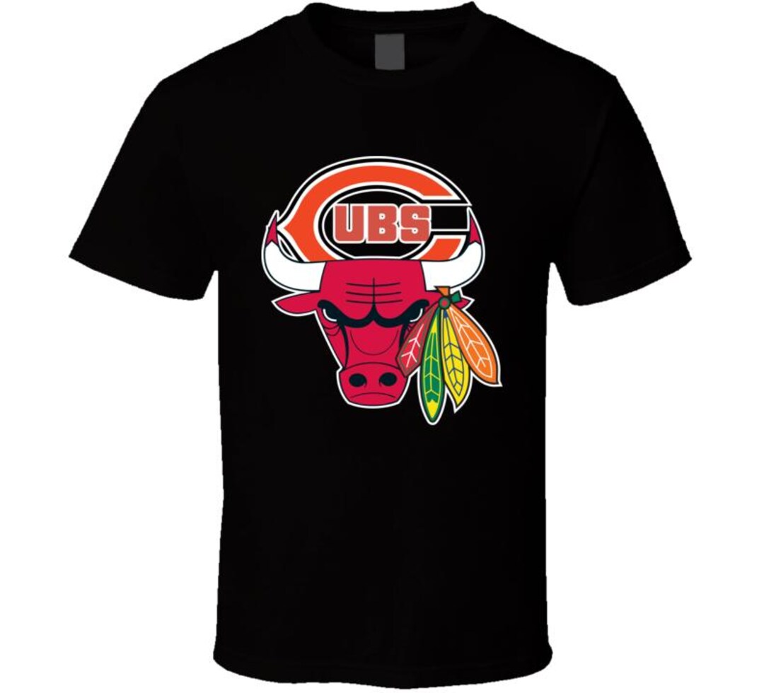 Chicago Pro Sports Teams Logo Mashup City Pride Fan T Shirt - Etsy