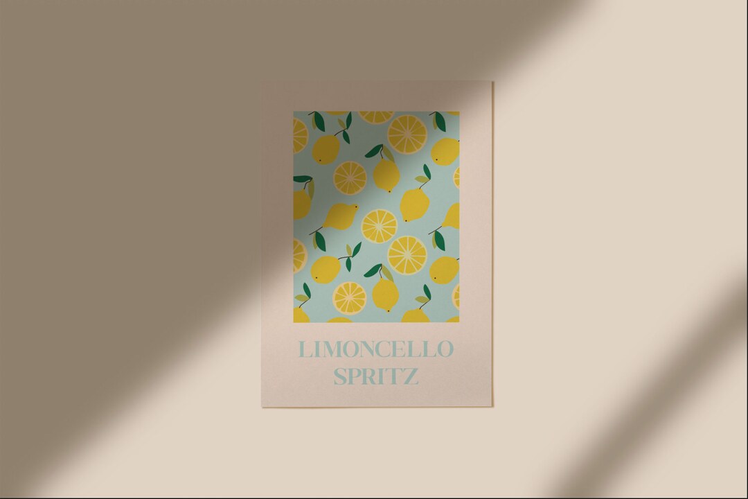 Limoncello Spritz Poster Limoncello Print Cocktail Poster A4 A3 - Etsy