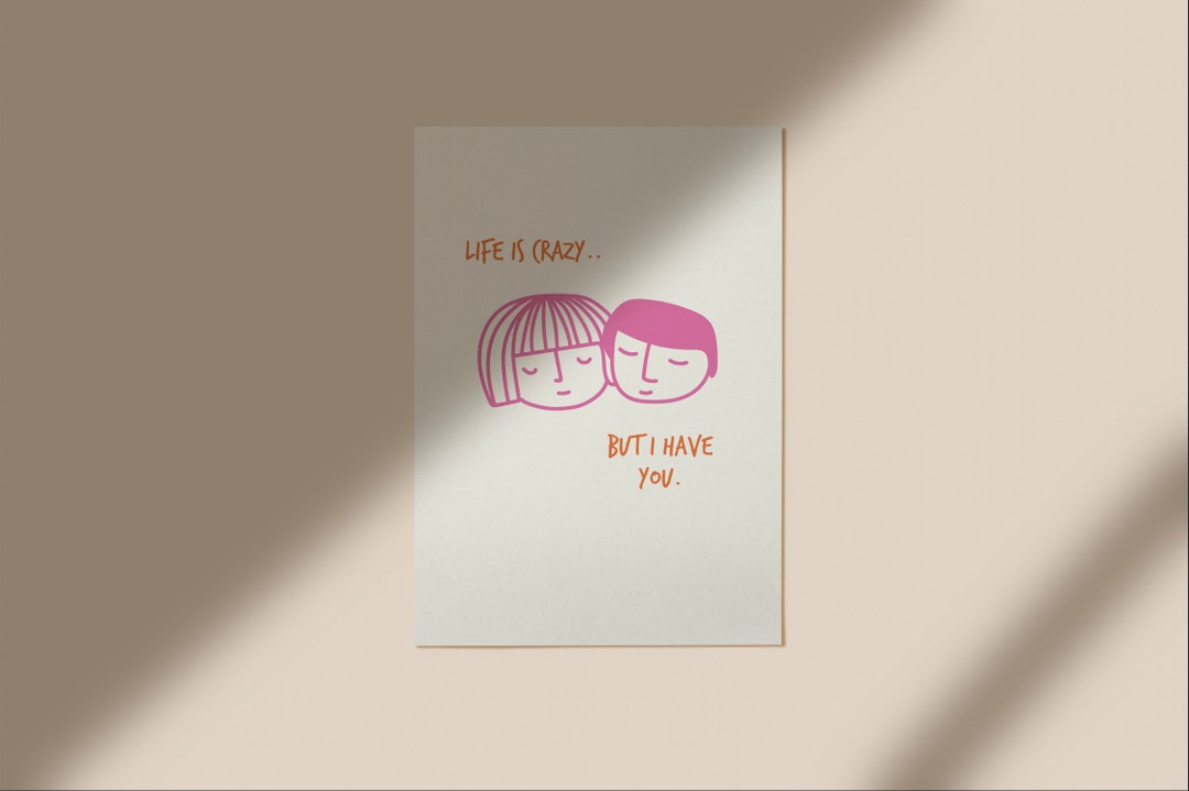 Love Quote Poster | Cute Illustration Couple Print | Art Print Love A4 ...