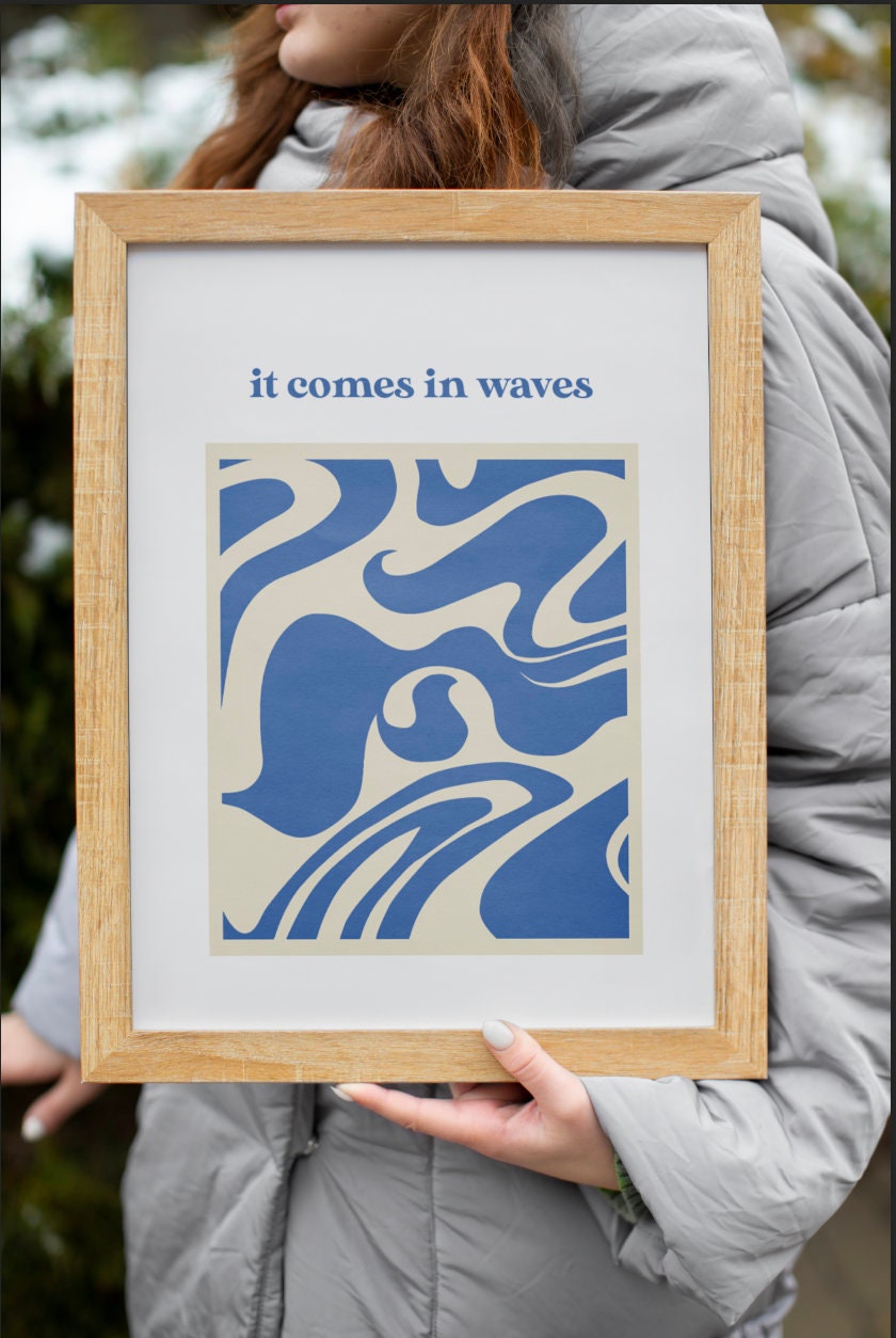 Abstract Waves Poster Waves Print Abstract Poster A4 A3 - Etsy