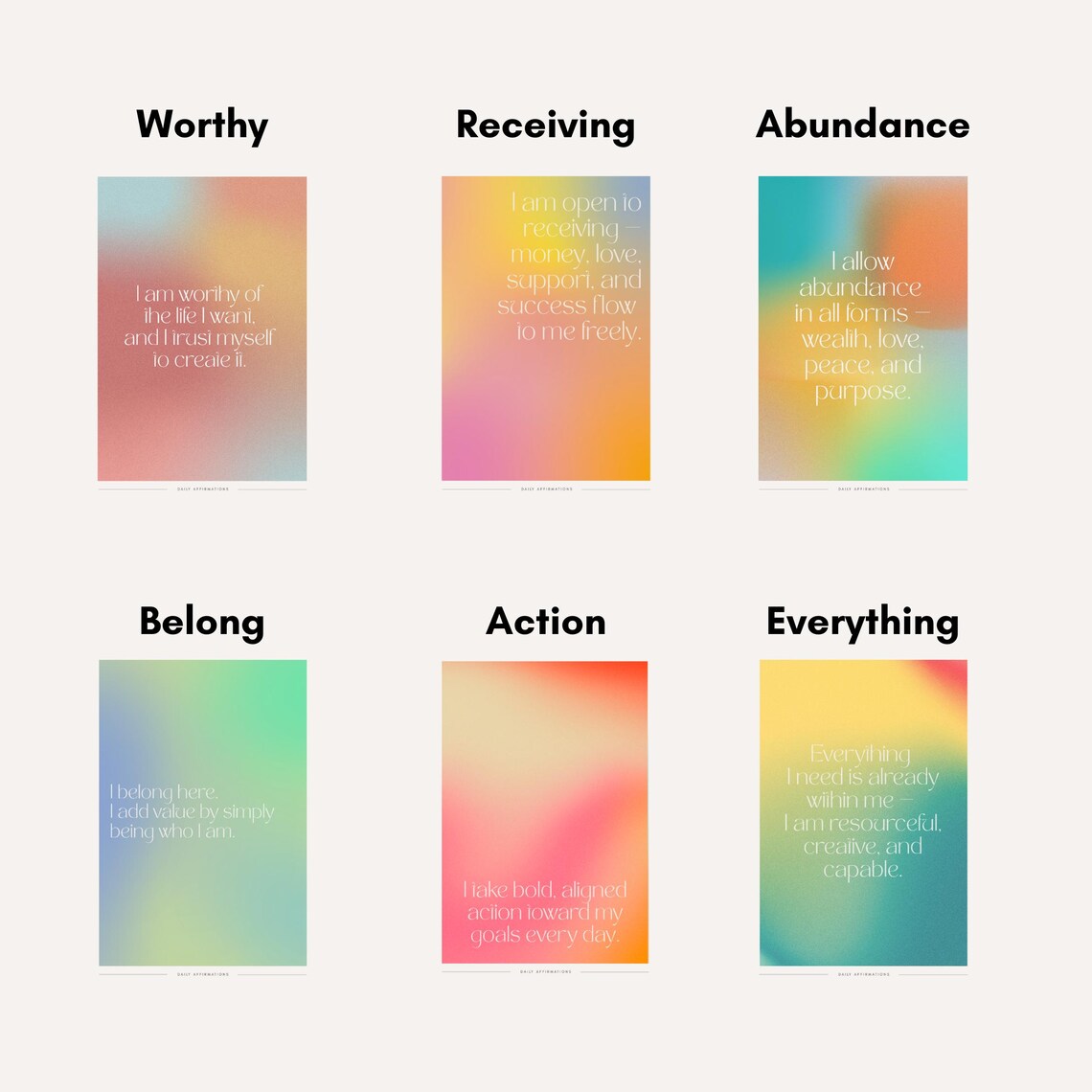 Daily Affirmations Printable • 4x Sizes Positive Affirmation Poster PDF ...