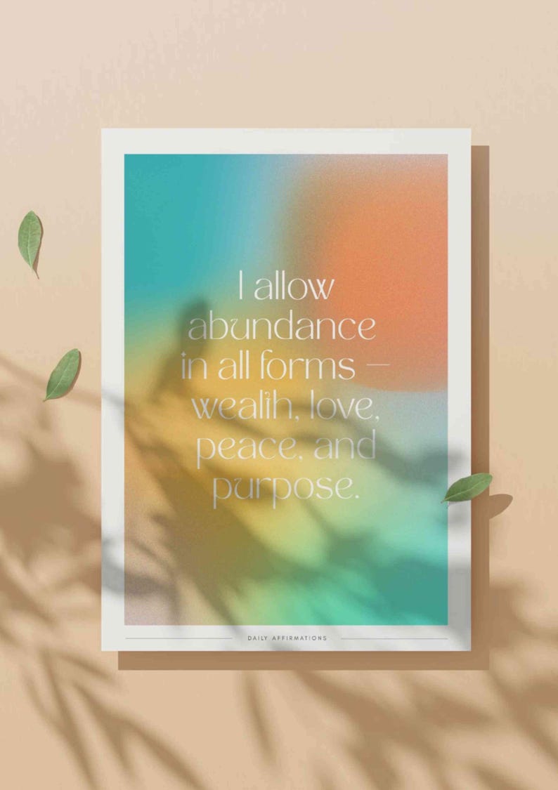 Daily Affirmations Printable • 4x Sizes Positive Affirmation Poster PDF ...