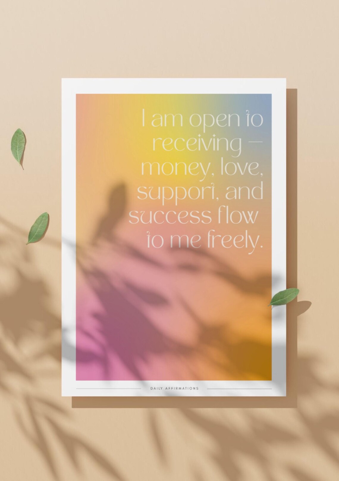 Daily Affirmations Printable • 5x Sizes Positive Affirmation Poster PDF ...
