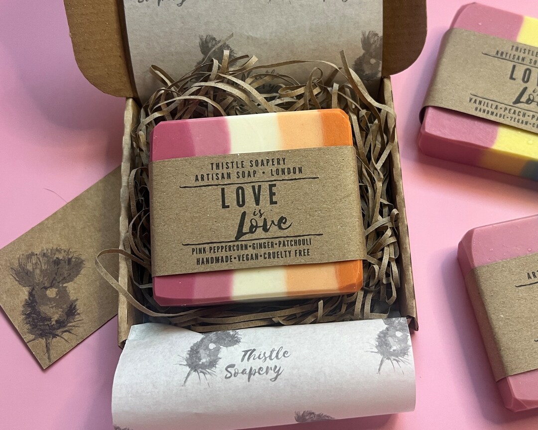 Love is Love LGBTQ Lesbian Pride Flag Soap Handmade and Vegan - Etsy UK