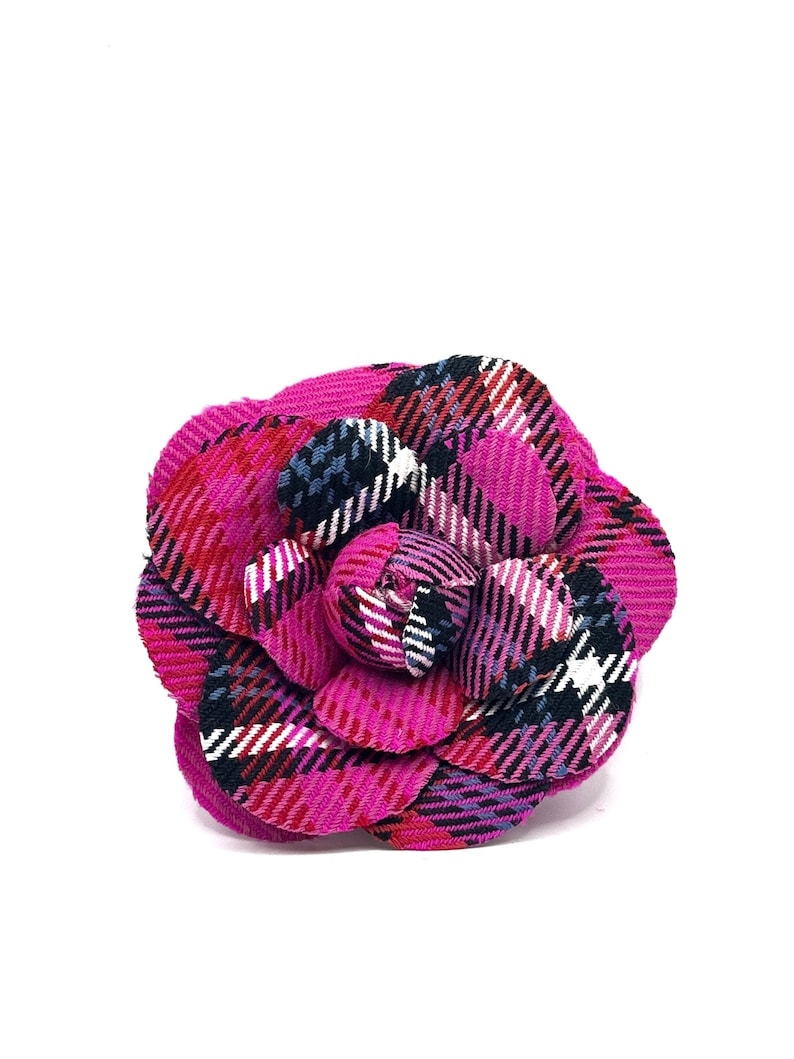 The Pink Plaid Brooch - Etsy