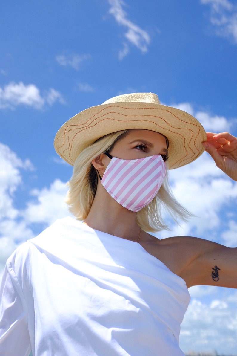Summer Face Mask - Striped Face Mask - Couture Face Mask - Etsy